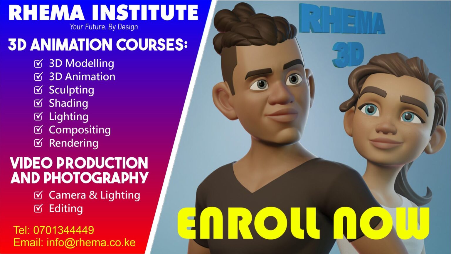 BEST 3D ANIMATION COURSES IN KENYA - Rhema Institute